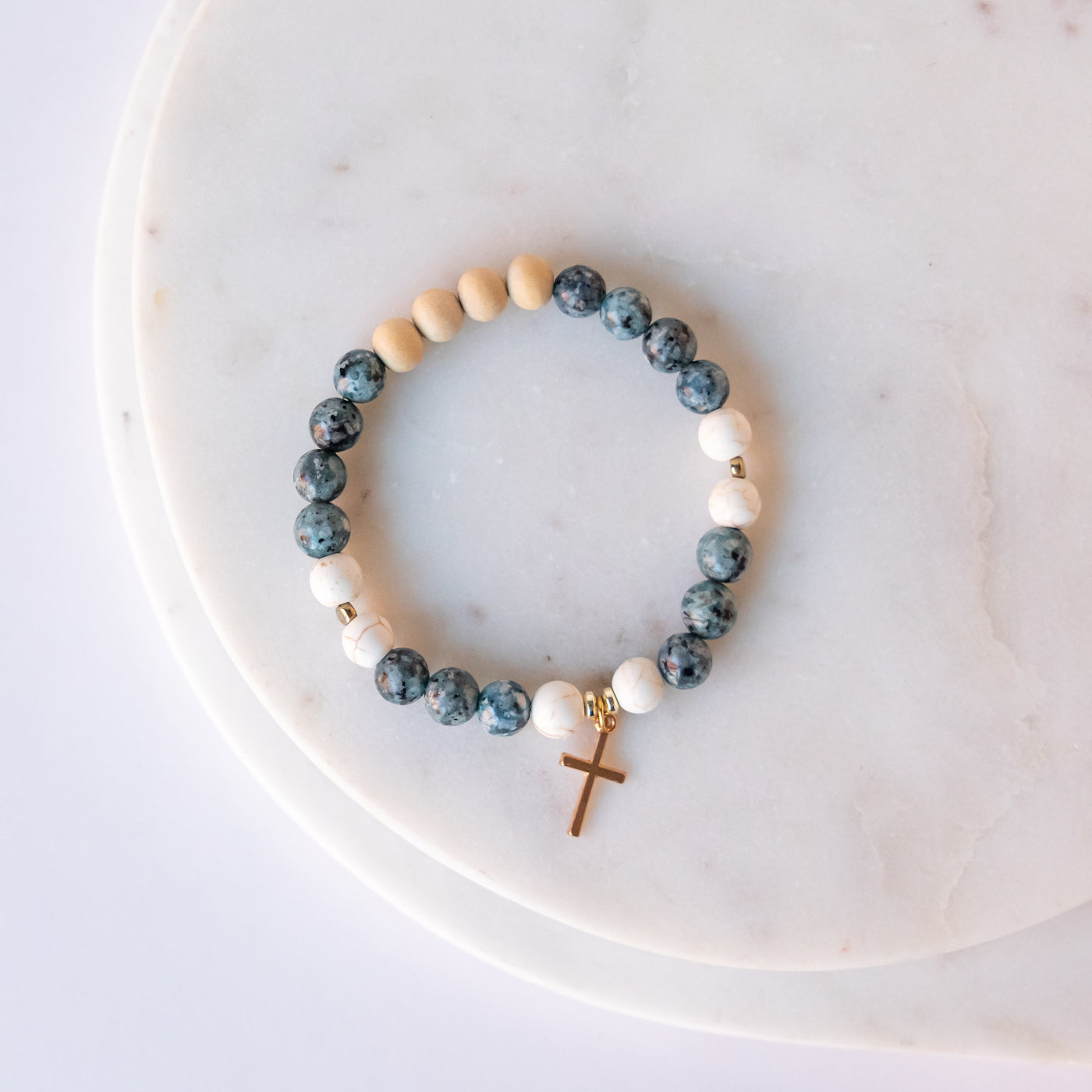 Essential Oil Diffuser Bracelet: Turquoise and Gold Cross – Nourish ...